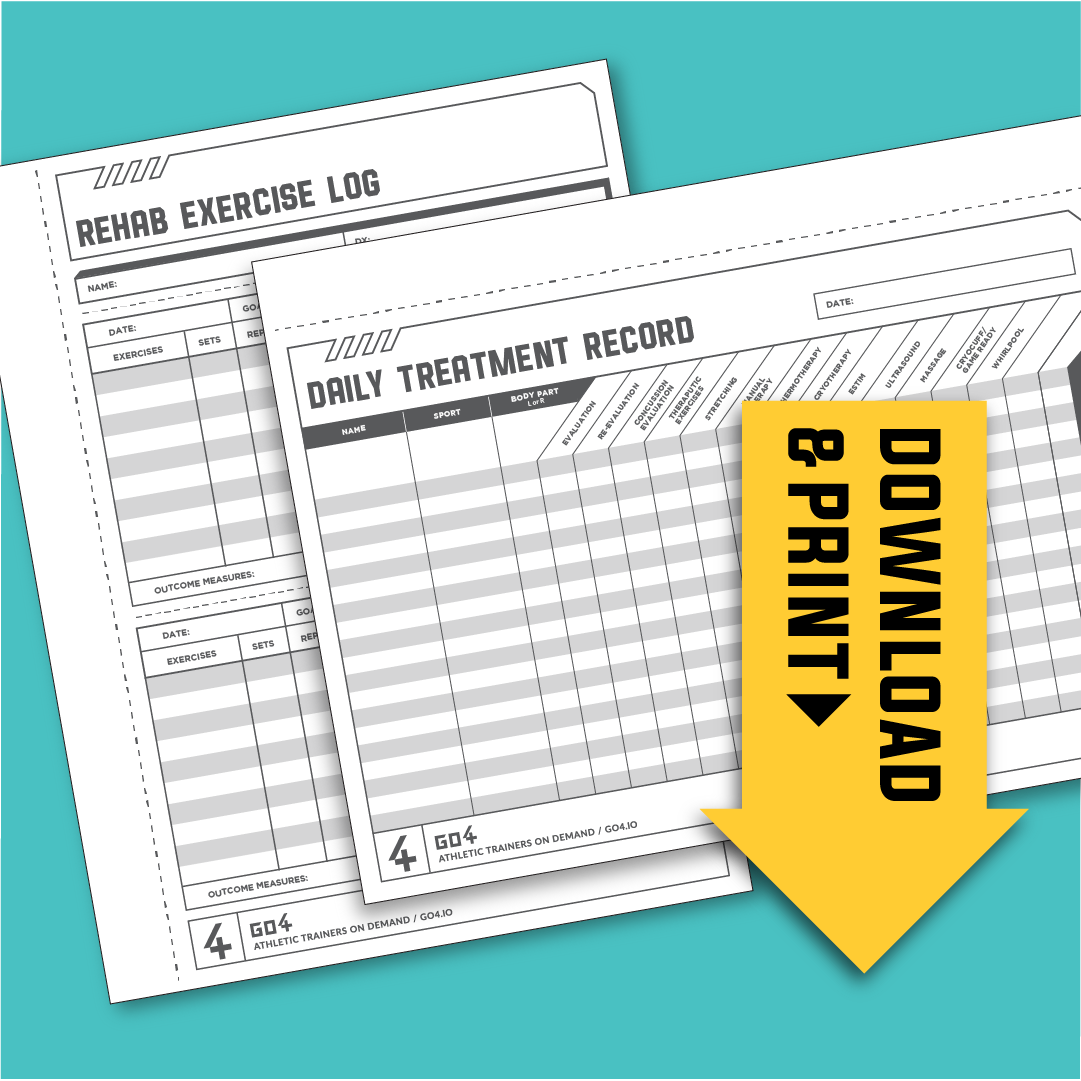 Rehab Exercise Log and Daily Treatment Record - Go4