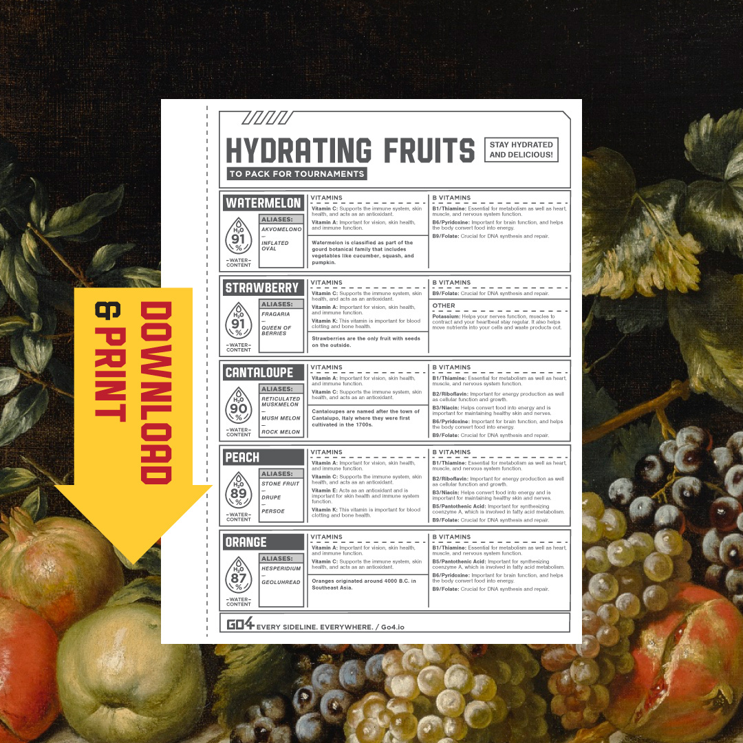 Hydrating Fruits for Tournaments - Resource